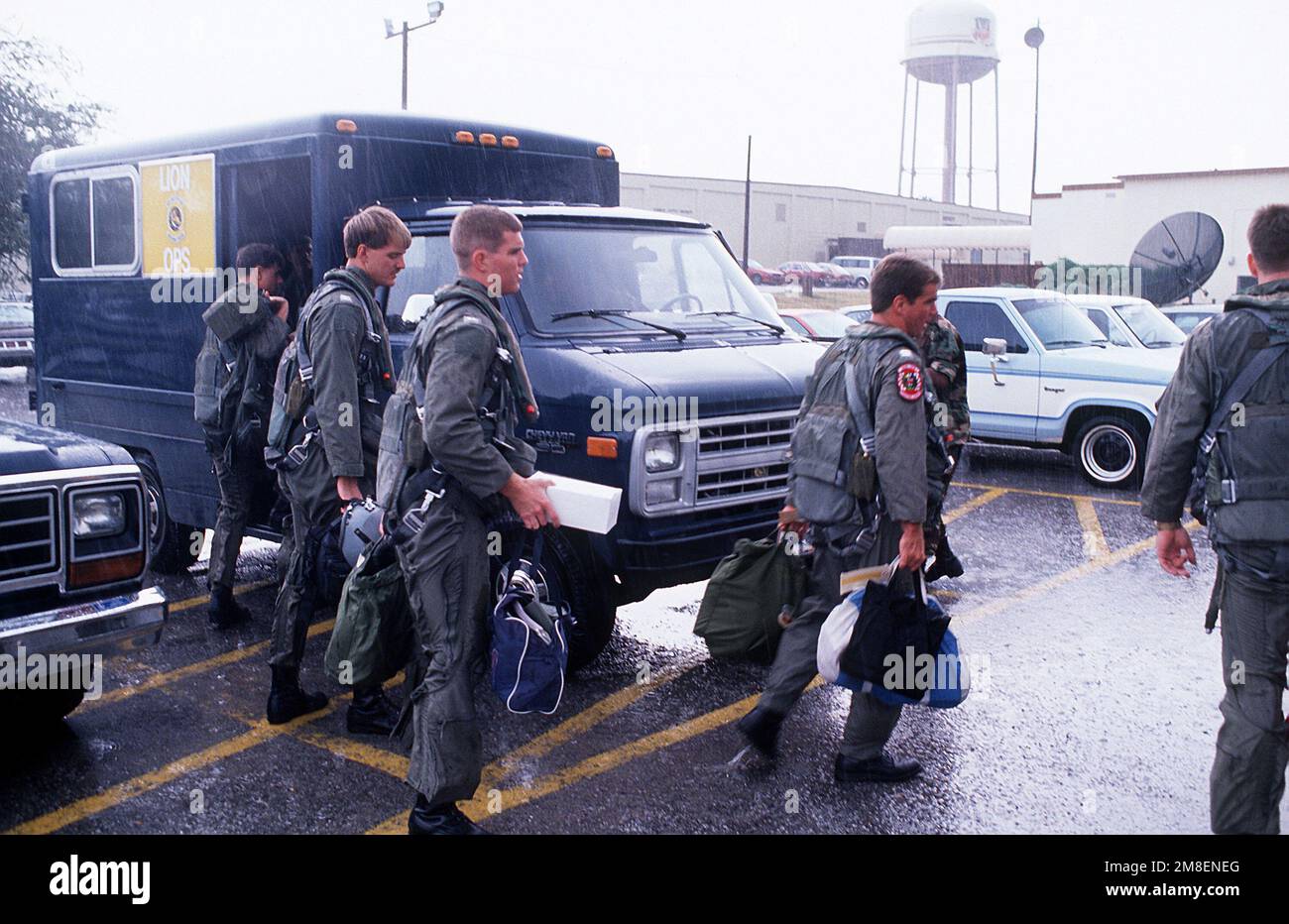 Pilots of the 58th Tactical Fighter Squadron arrive to perform ...