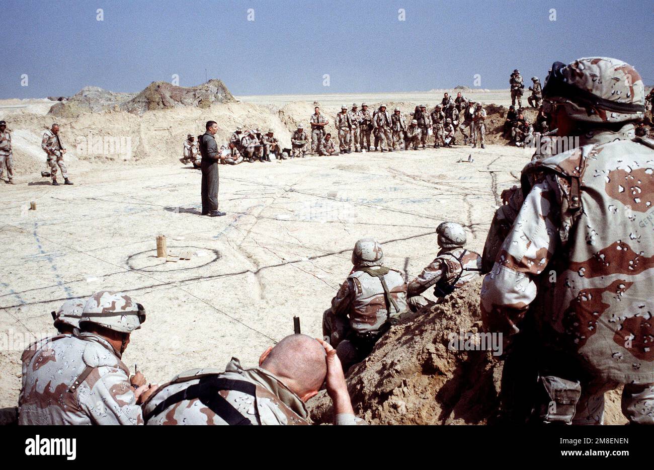 In the Midst of a large to-scale tactical sand table, commanding Major ...
