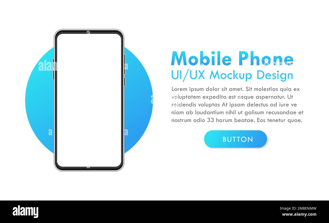Realistic Smartphone Device Colorful Blank Display Vector Mockup ...