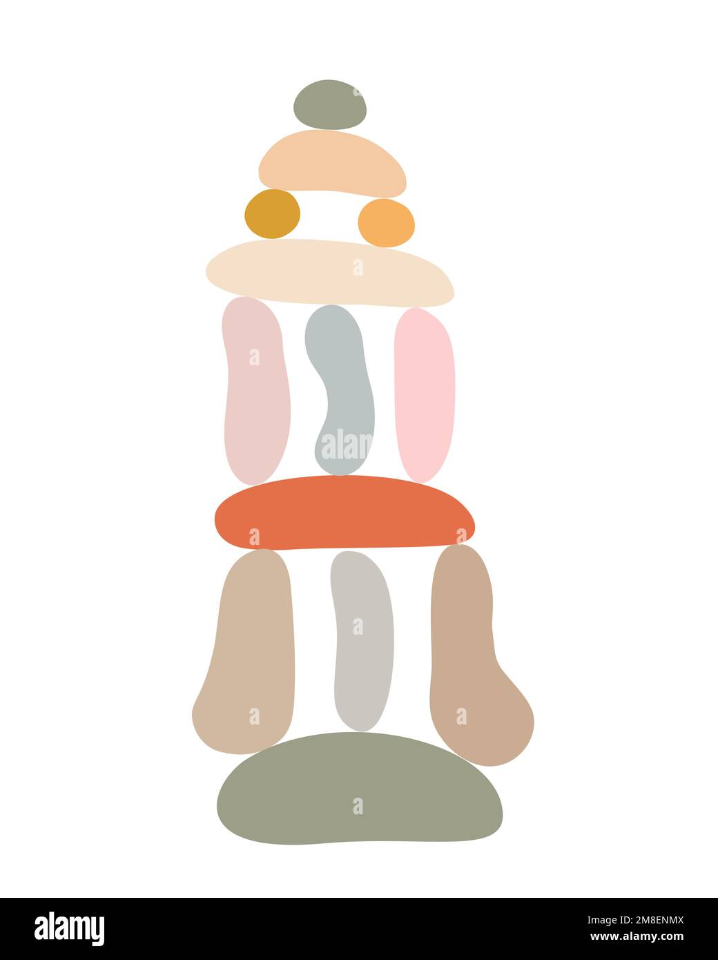 Zen stones cairns simple abstract flat style vector illustration, relax ...