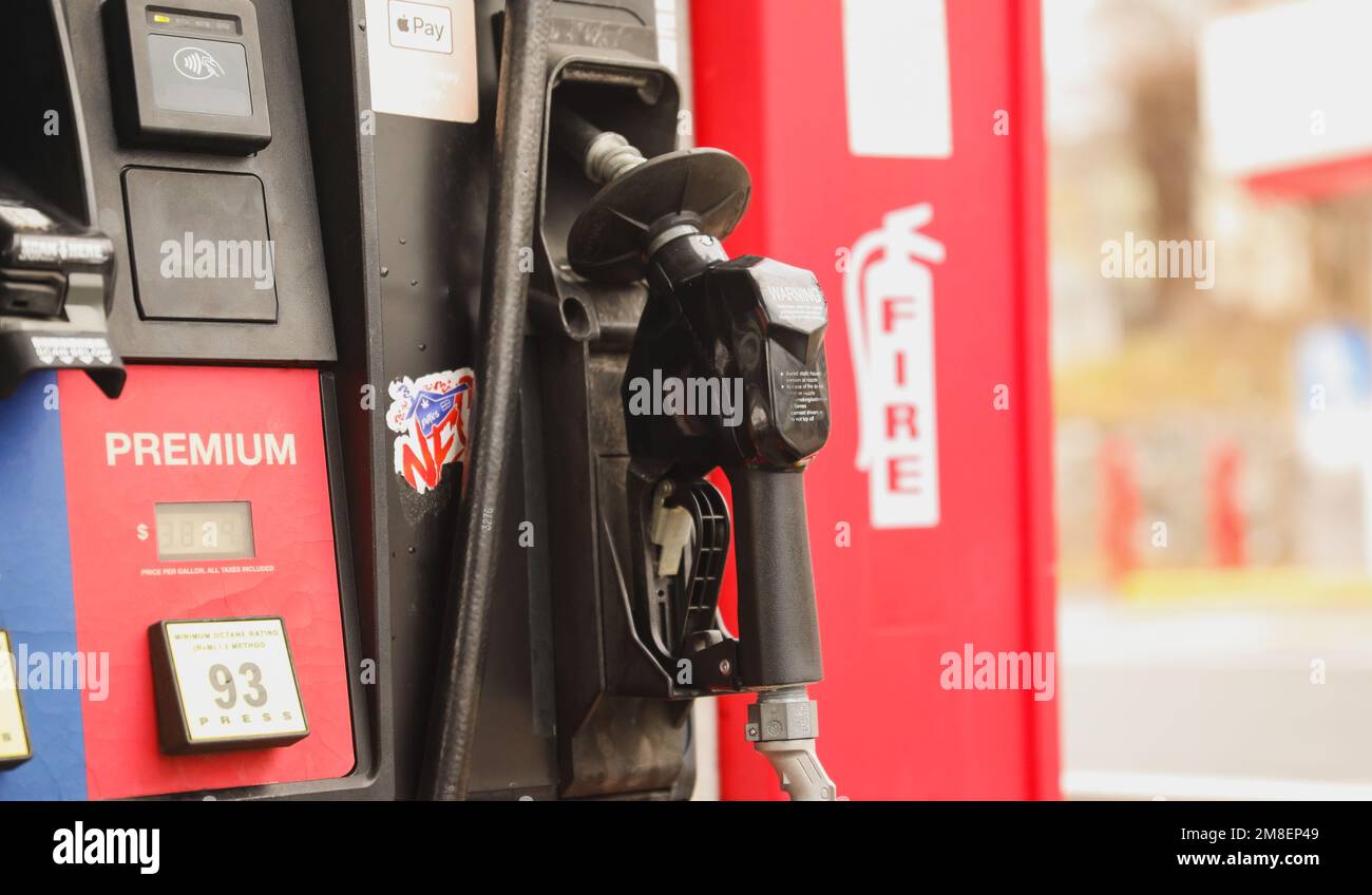 gas price increase at gas station oil fuel traveling economy Stock ...