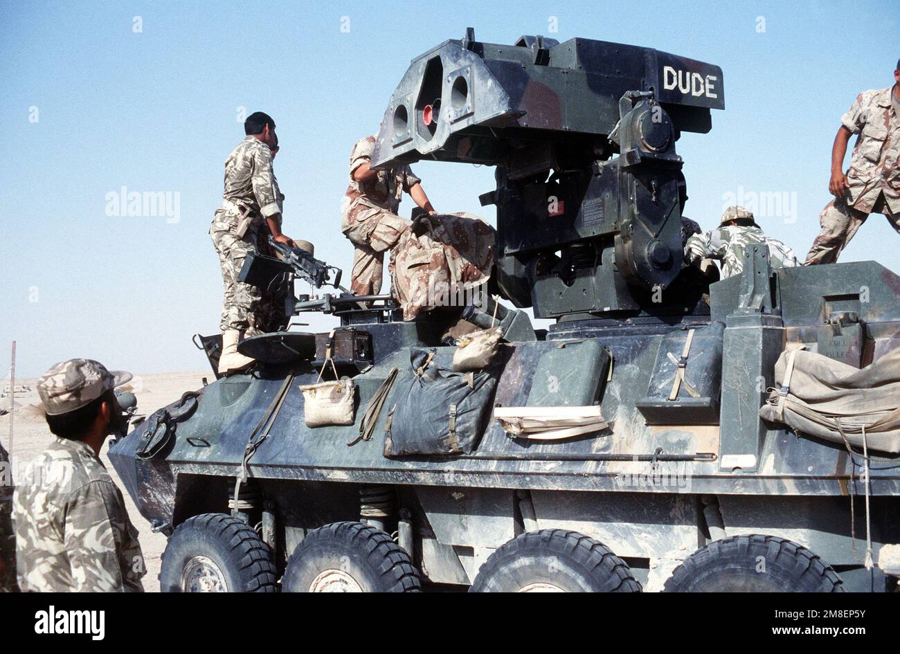Marines from the 2nd Marine Expeditionary Force show their LAV-AT light ...