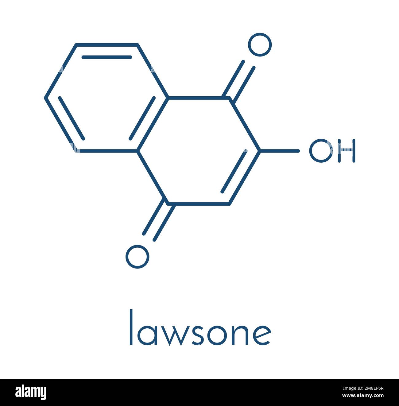 Lawsone (hennotannic acid) henna dye molecule. Skeletal formula Stock ...