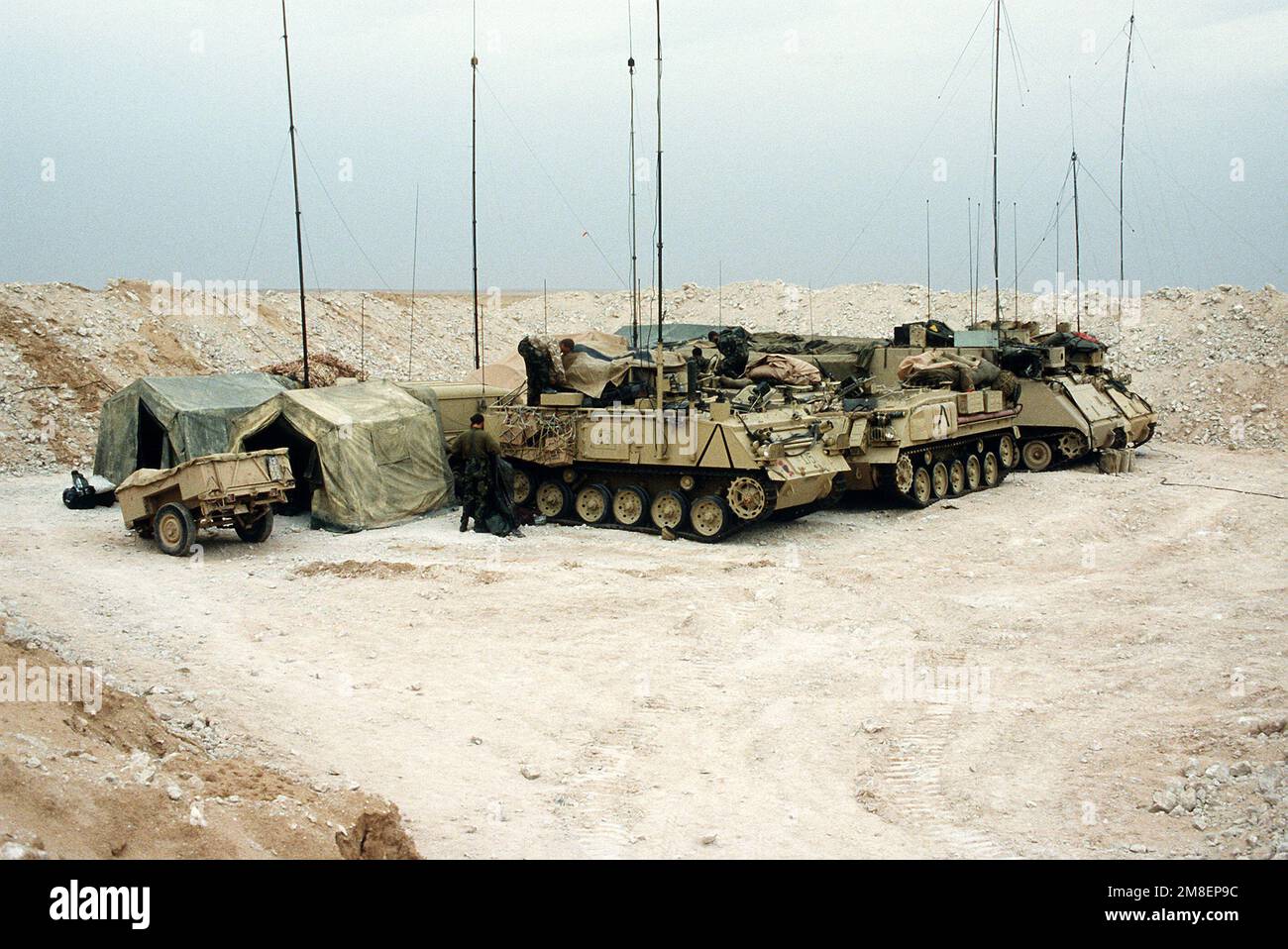 FV-432 armored personnel carriers are stationed at the British 7th ...