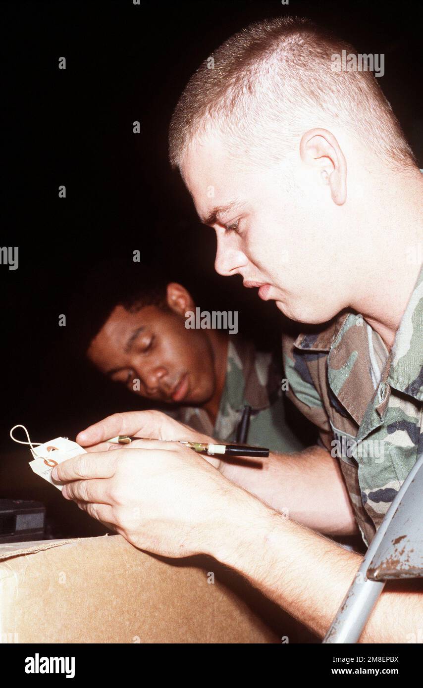 SGT. Douglas Warden, 375th Civil Engineering Squadron, fills out ...