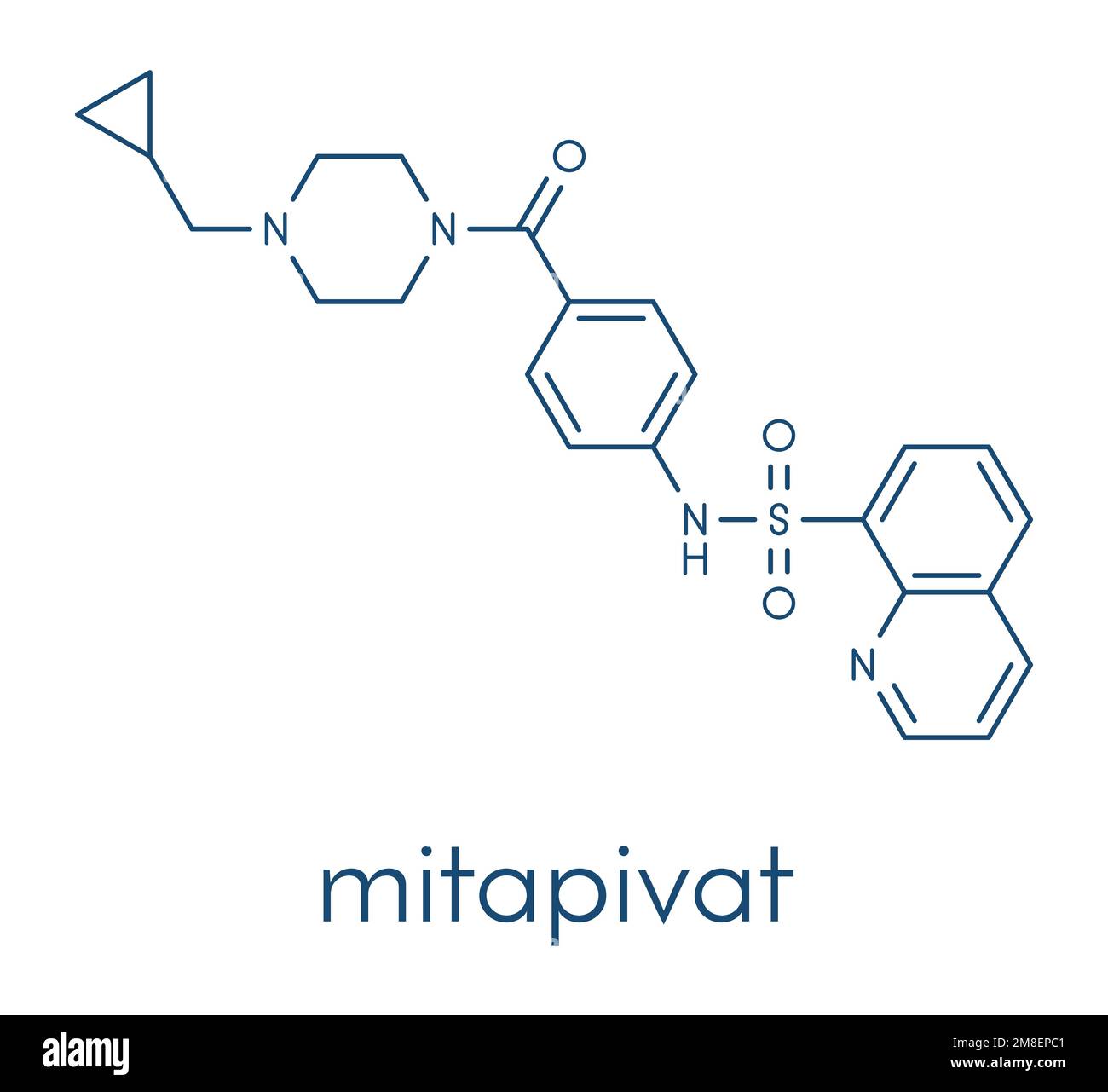 Mitapivat hemolytic anemia drug molecule. Skeletal formula Stock Vector ...