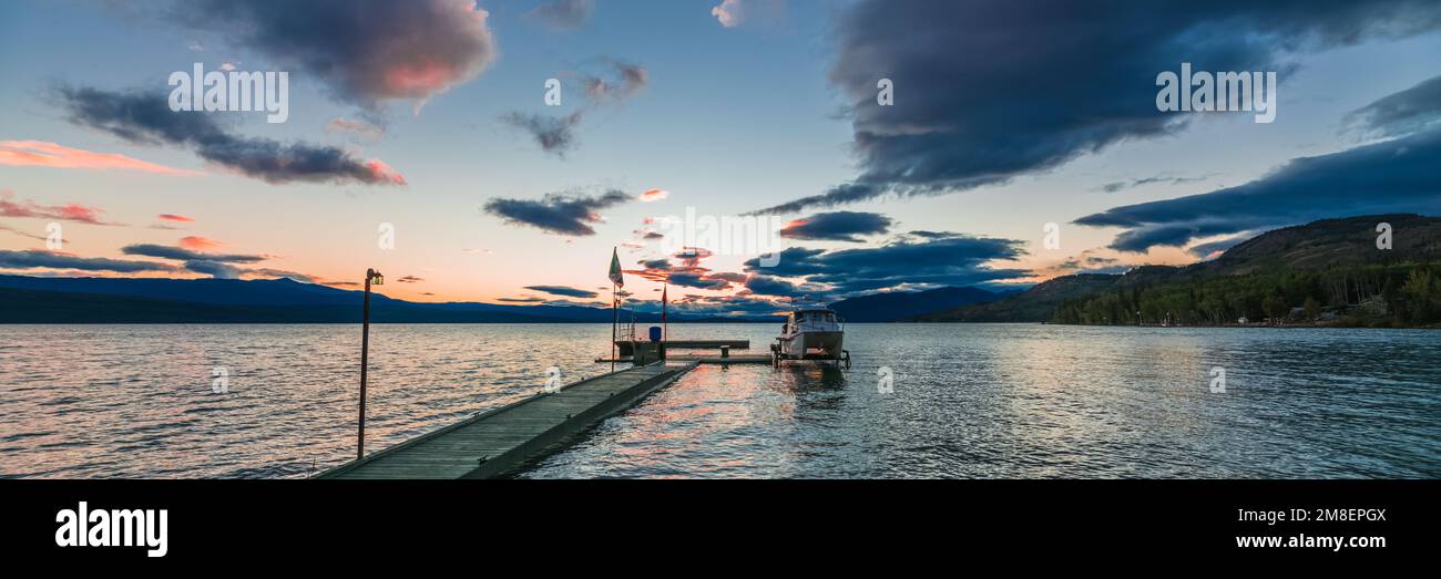 Stunning panoramic mountain and lake vews in northern Canada during ...