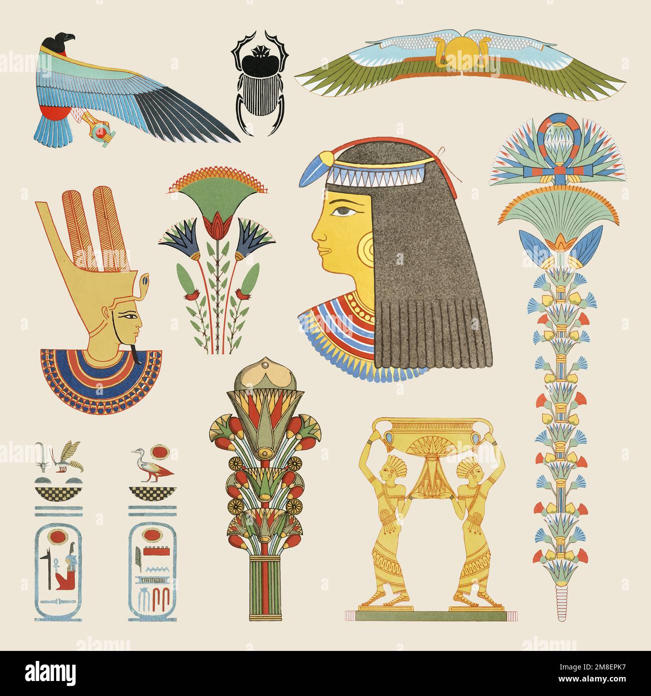 Ancient Egyptian ornamental vector element illustration Stock Vector ...