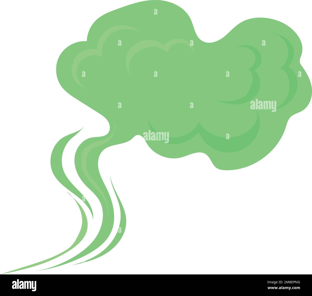 Green cloud. Cartoon garbage smell. Toxic scent isolated on white ...
