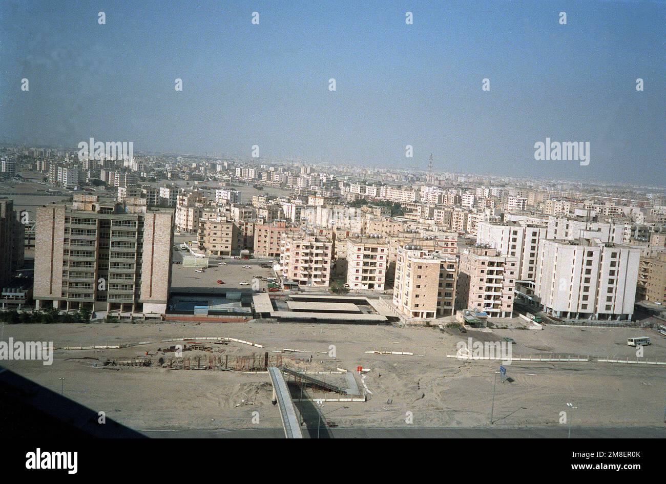 An aerial view of part of the city taken during Operation Desert Storm ...