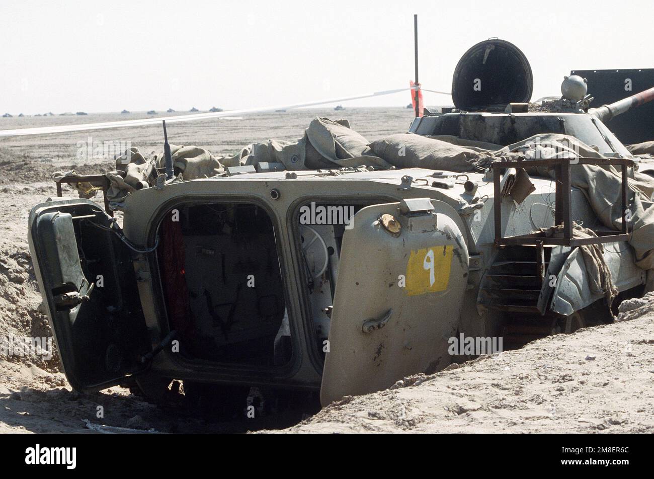 A BMP-1 armored personnel carrier of the Iraqi Republican Guard damaged ...