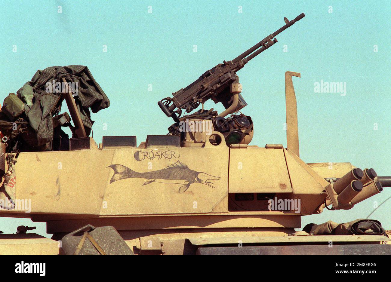A view of the artwork on the turret of an LAV-25 light armored vehicle ...