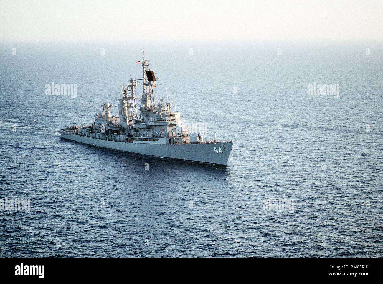 The guided missile destroyer USS WILLIAM V. PRATT (DDG-44) patrols the ...