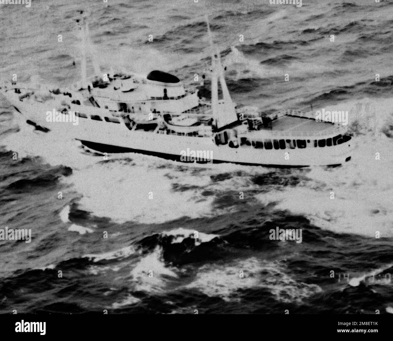 A port beam view of the Soviet Nikolay Zubov class oceanographic ...