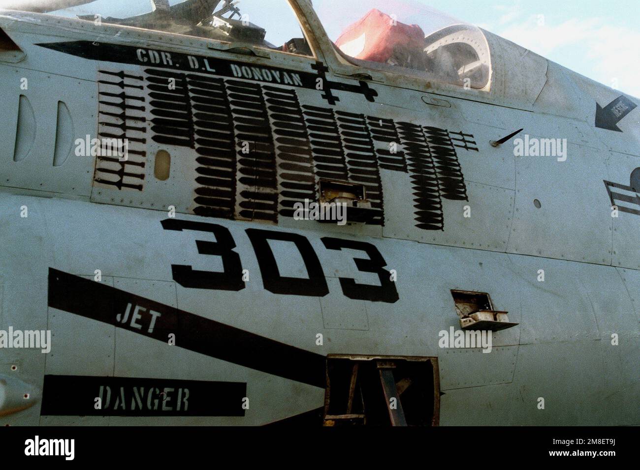 A close-up view of the markings on the side of an Attack Squadron 42 ...