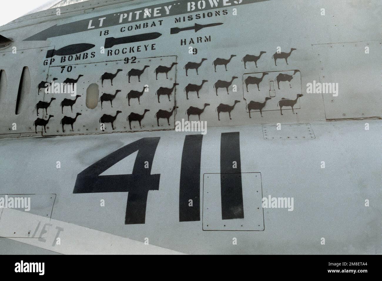 A close-up view of the markings on the side of an Attack Squadron 72 ...