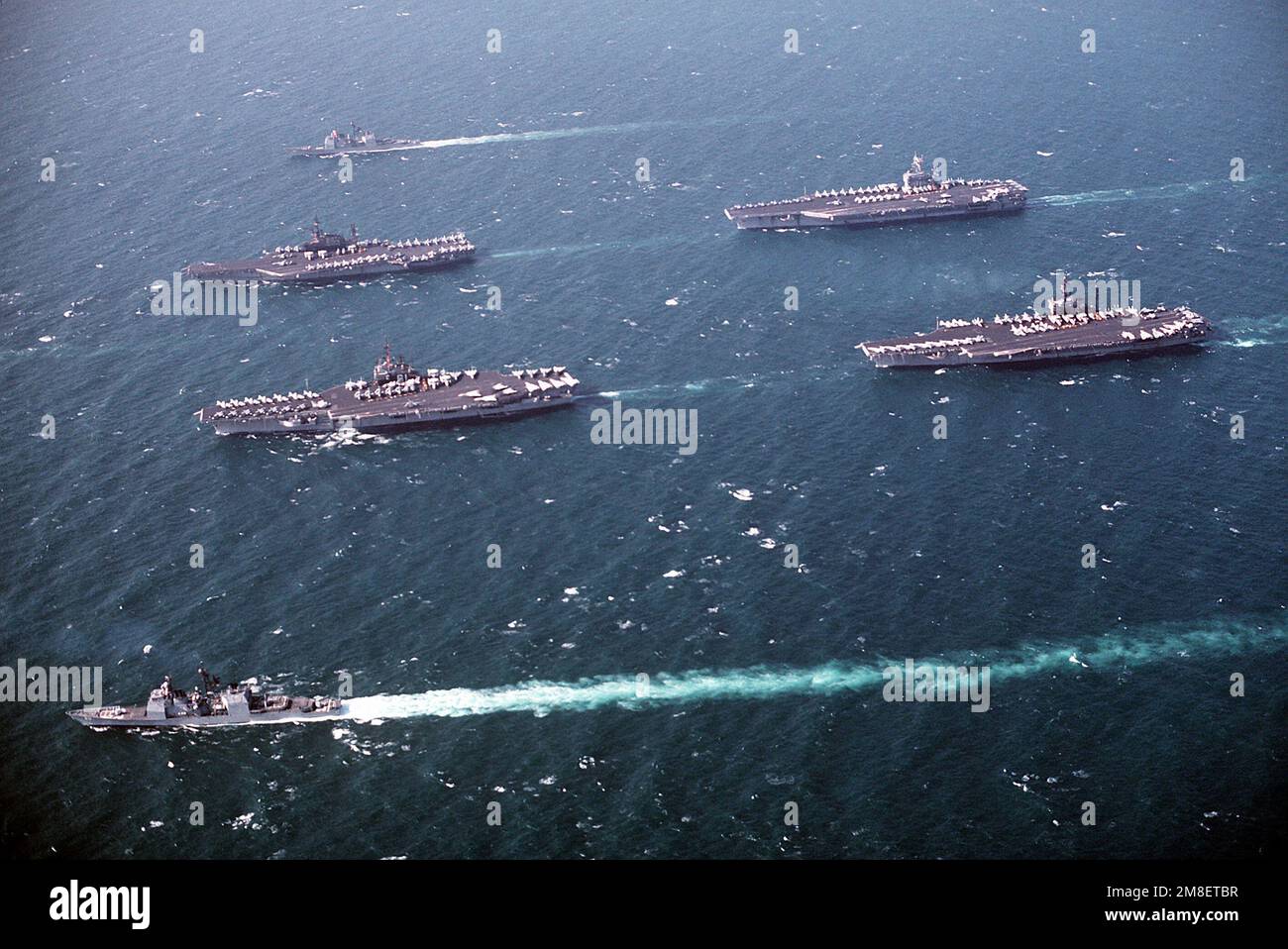 A port view of ships comprising Battle Force Zulu on their way back to ...