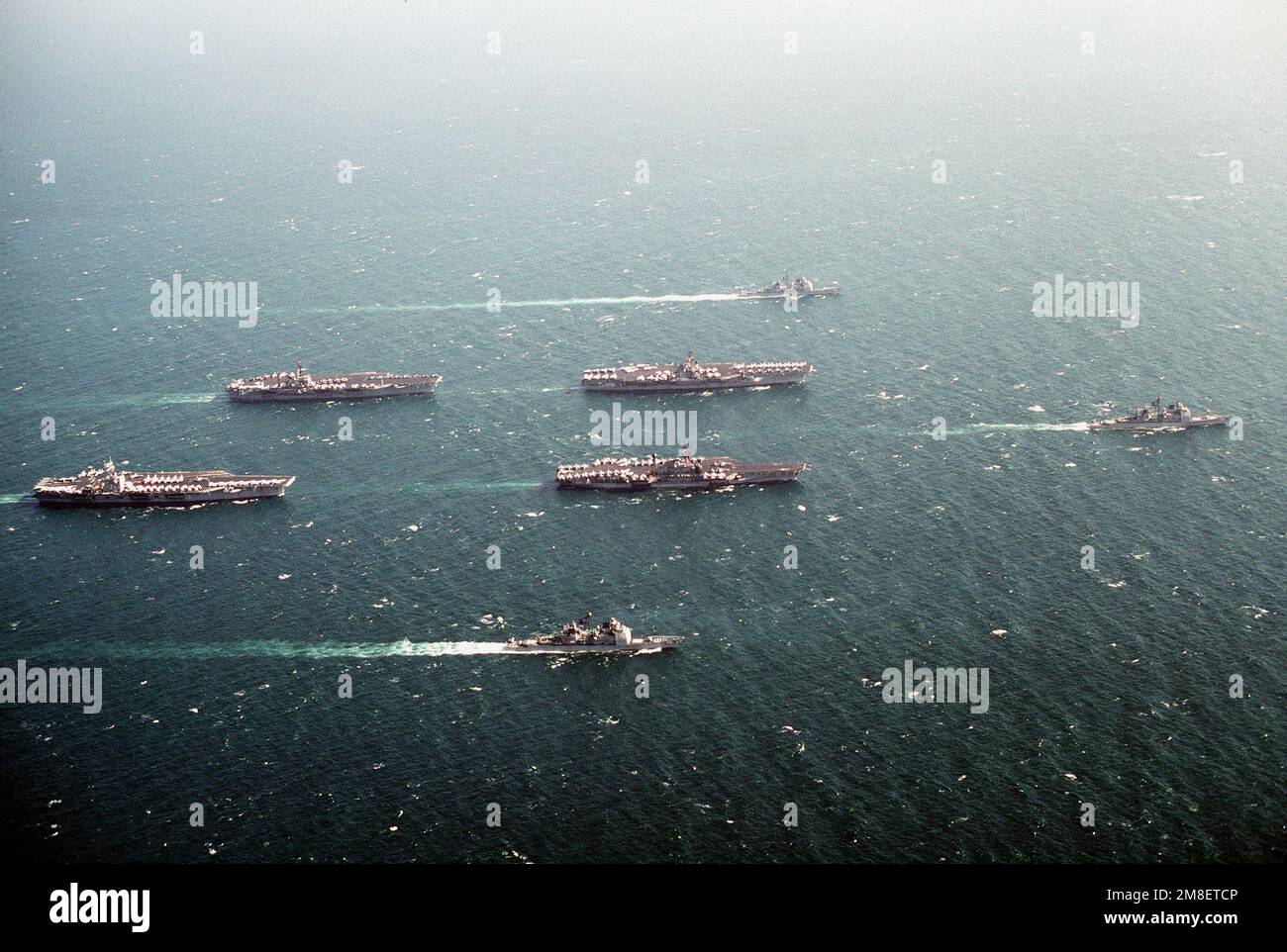 A starboard view of ships comprising Battle Force Zulu on their way ...