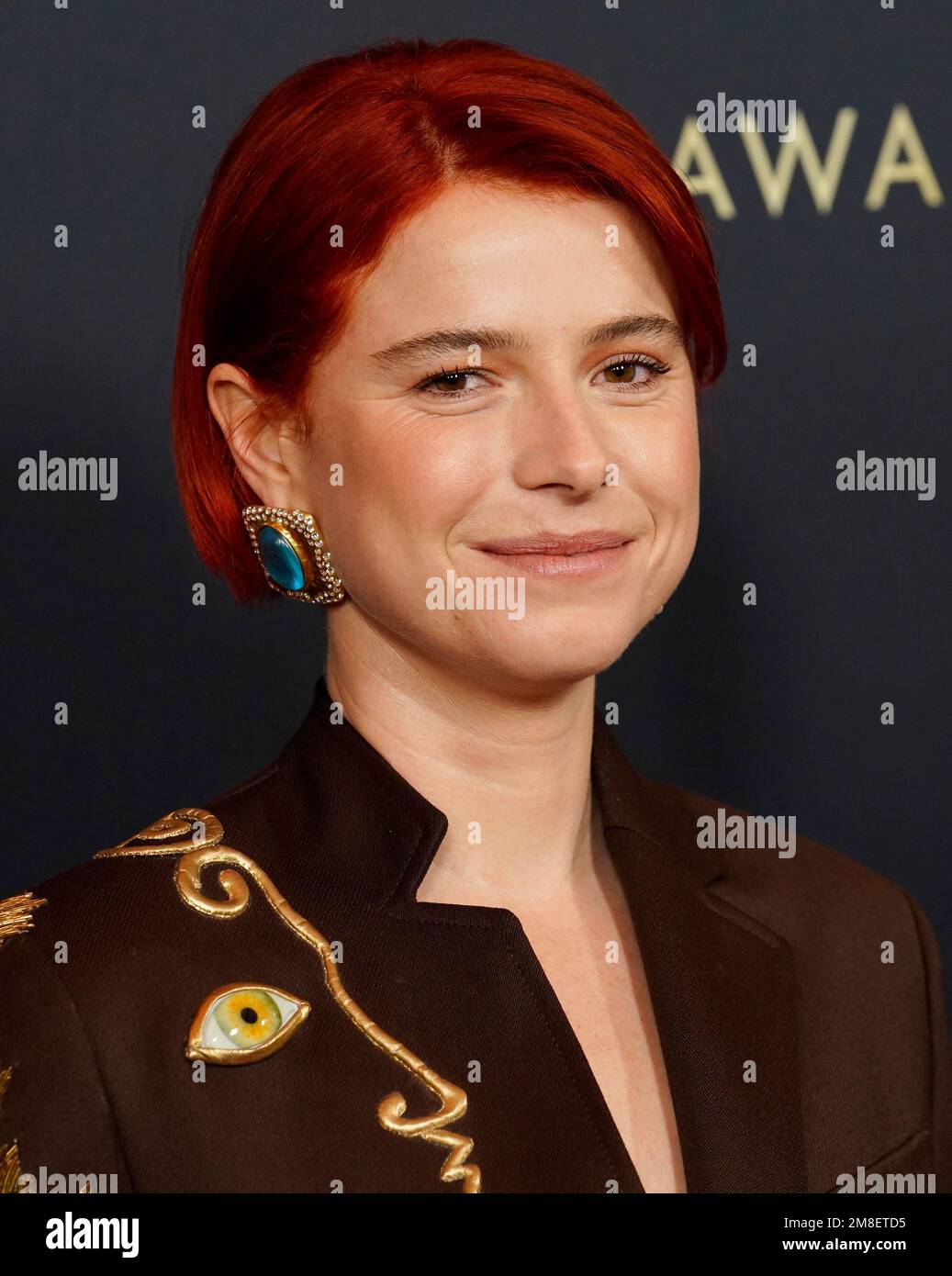 Actor Jessie Buckley poses at the 2023 AFI Awards, Friday, Jan. 13 ...