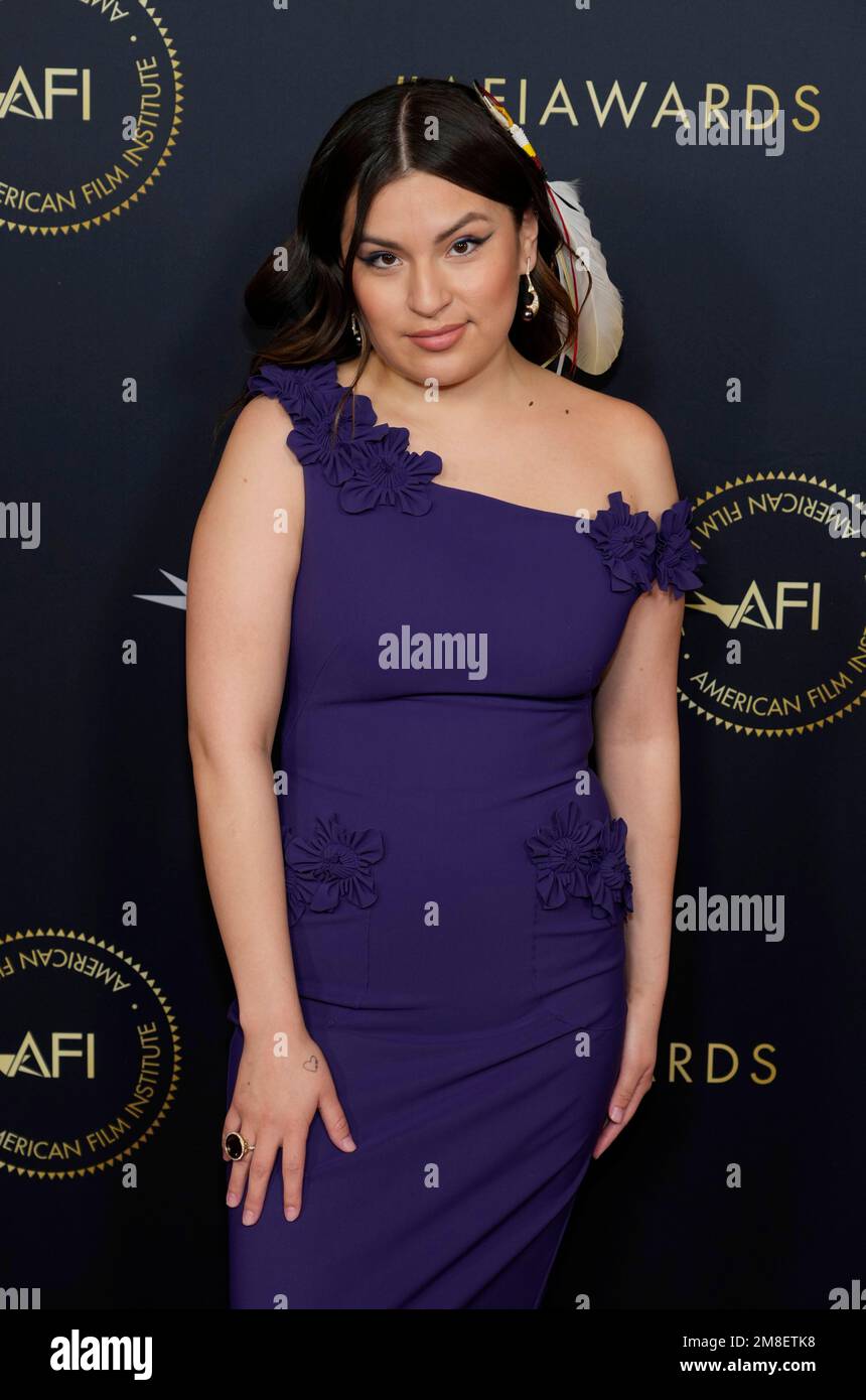 Actor K. Devery Jacobs poses at the 2023 AFI Awards, Friday, Jan. 13 ...