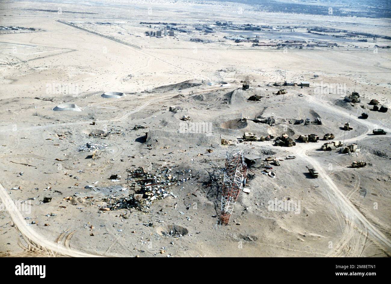 An aerial view of a military headquarters and barracks used by Iraqi ...