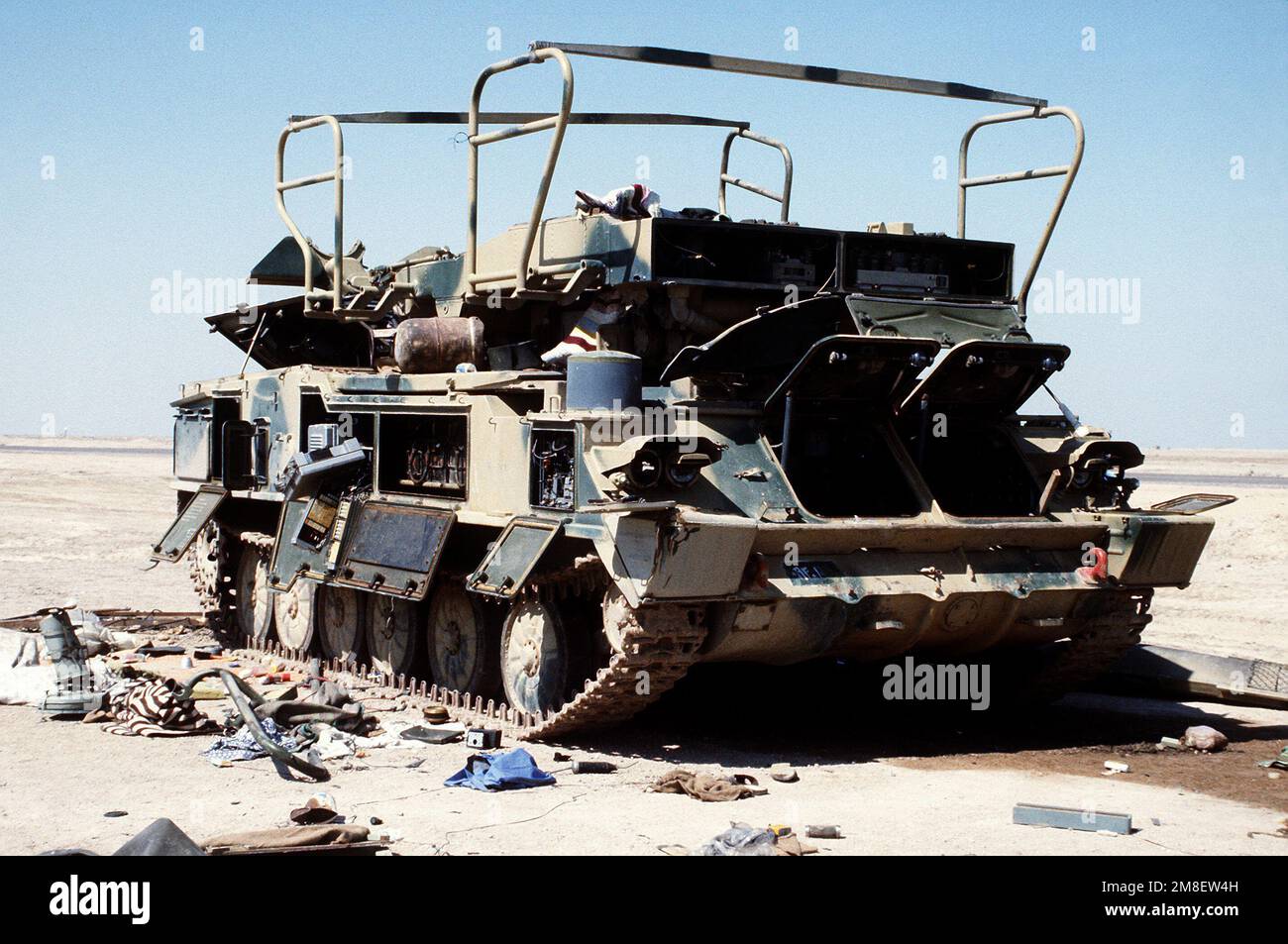 An Iraqi SA-6 Gainful surface-to-air missile launcher vehicle abandoned ...