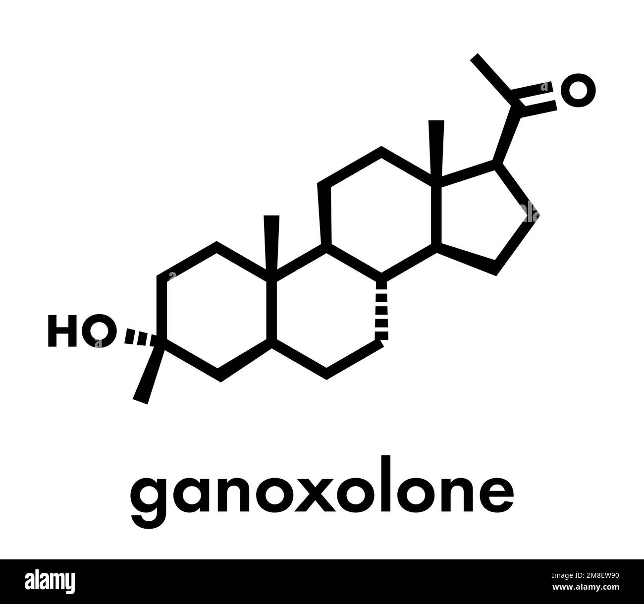 Ganaxolone epilepsy drug molecule. Skeletal formula Stock Vector Image ...