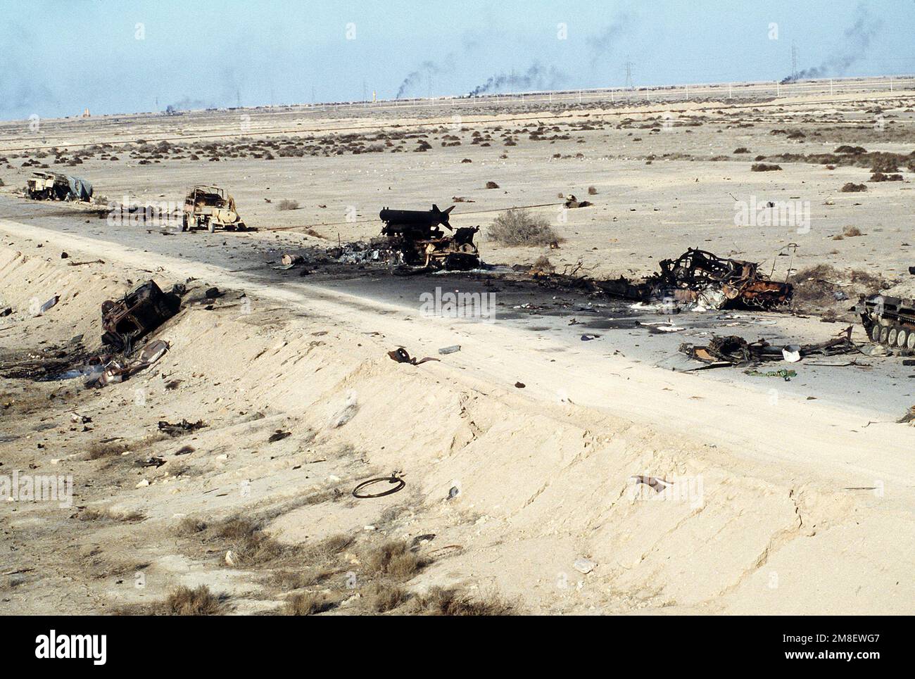 A section of highway in the Euphrates River Valley is littered with ...