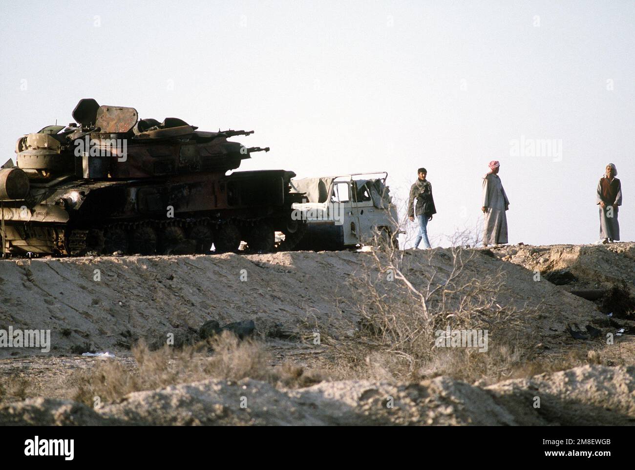 An abandoned Iraqi ZSU-23-4 self-propelled anti-aircraft gun in the ...