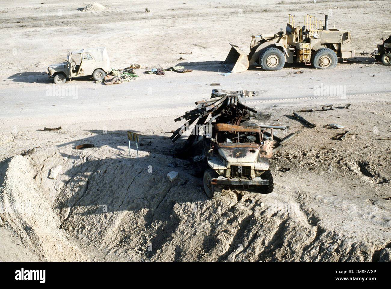 An Iraqi BM-21A 122mm multiple rocket launcher vehicle destroyed in the ...