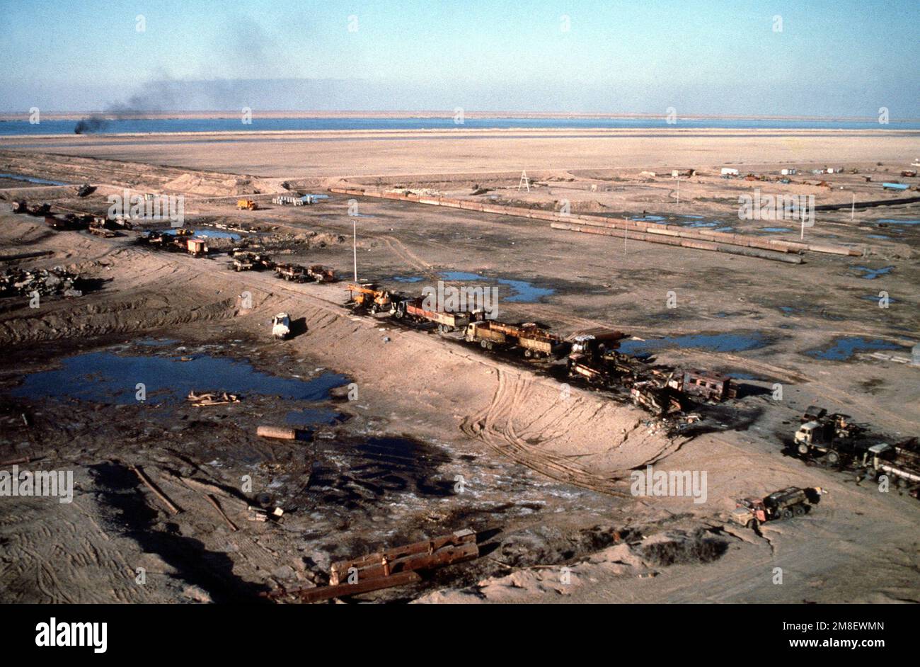 A group of Iraqi trucks destroyed in the Euphrates River Valley during ...