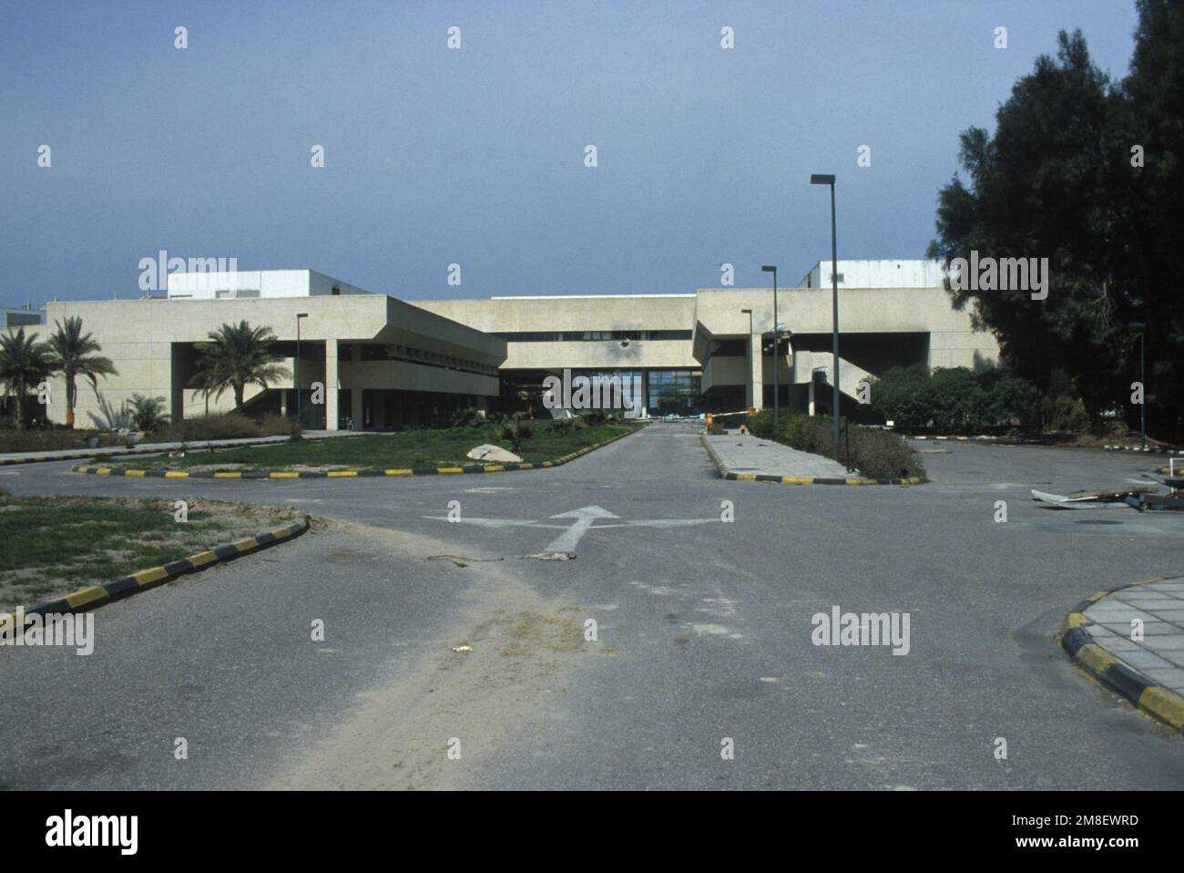 A view of battle damage to the Ministry of Science building in Kuwait ...