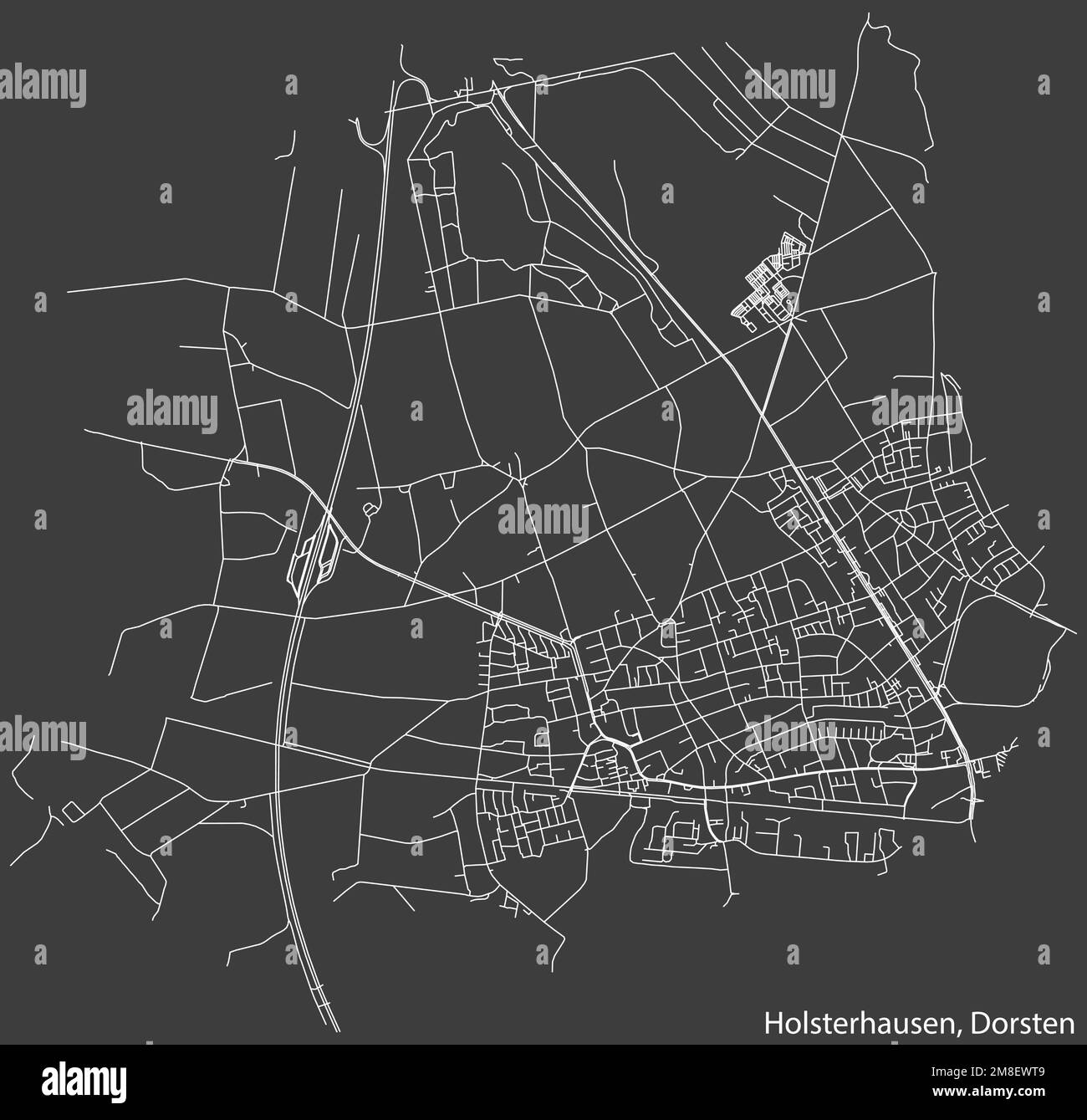 Street roads map of the HOLSTERHAUSEN DISTRICT, DORSTEN Stock Vector ...