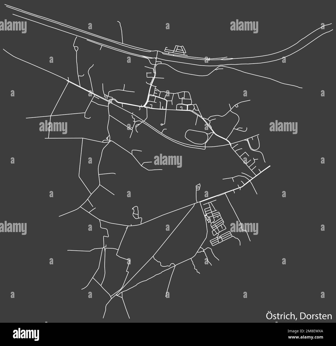 Street roads map of the ÖSTRICH DISTRICT, DORSTEN Stock Vector Image ...