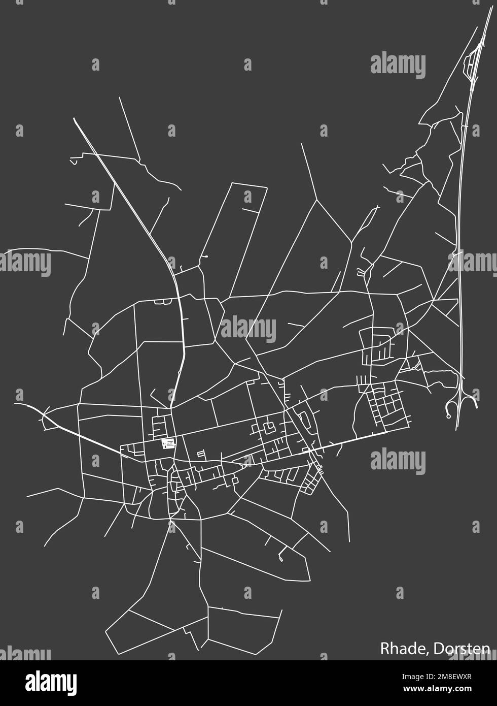 Street roads map of the RHADE DISTRICT, DORSTEN Stock Vector Image ...