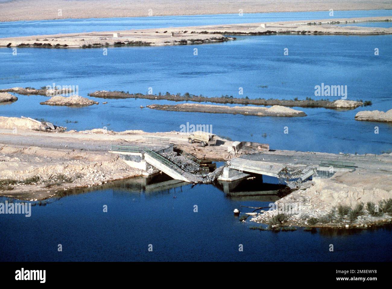 A bridge destroyed in the Euphrates River Valley during Operation ...