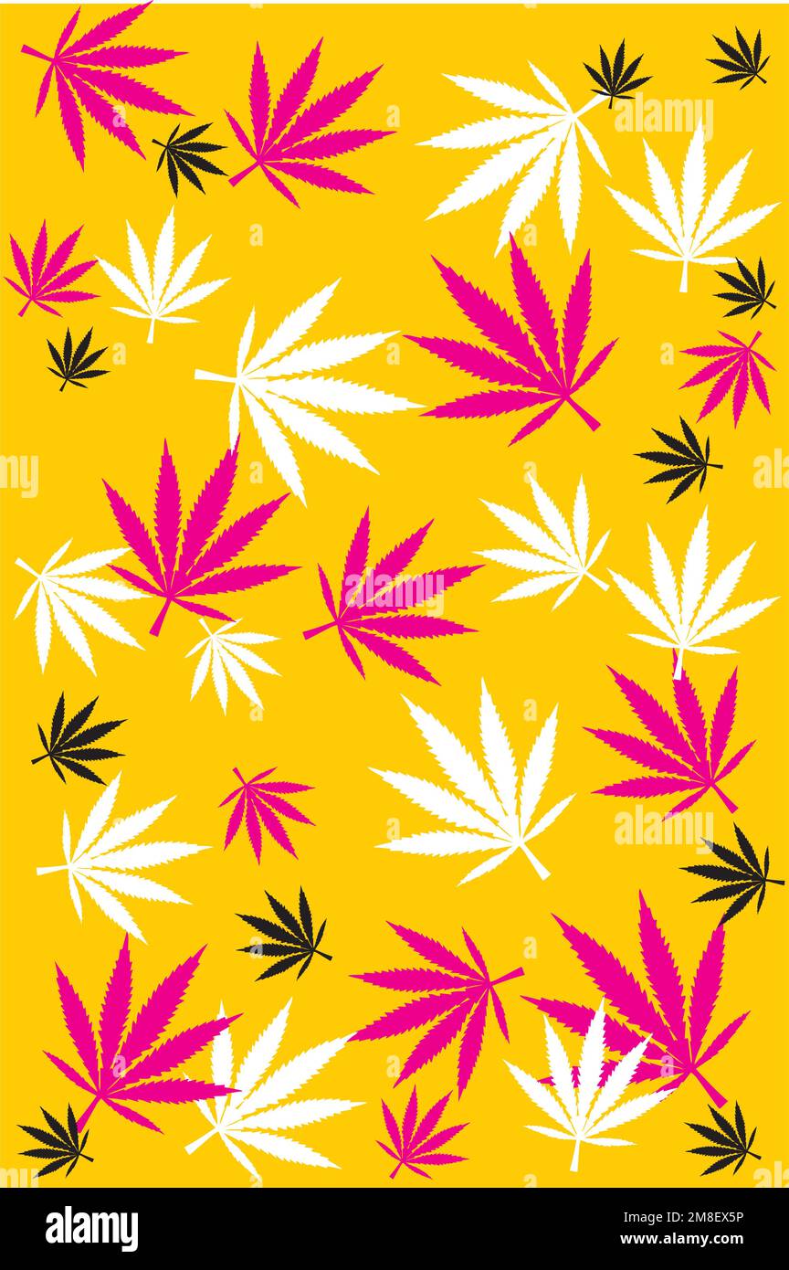 Cannabis leaves vector pink seamless background pattern Stock Vector ...