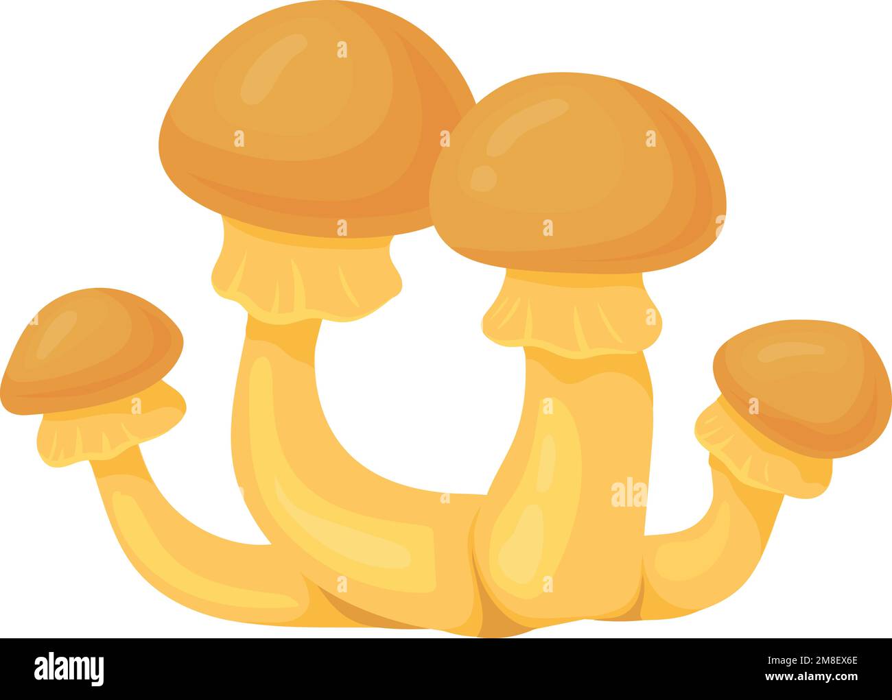 Honey fungus icon. Cartoon yellow cap mushroom isolated on white ...