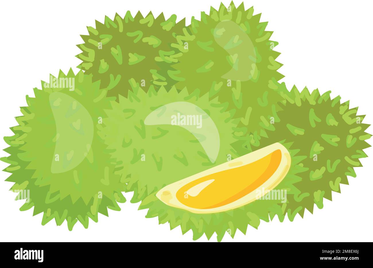 Durian dessert icon cartoon vector. Organic fruit Stock Vector Image ...