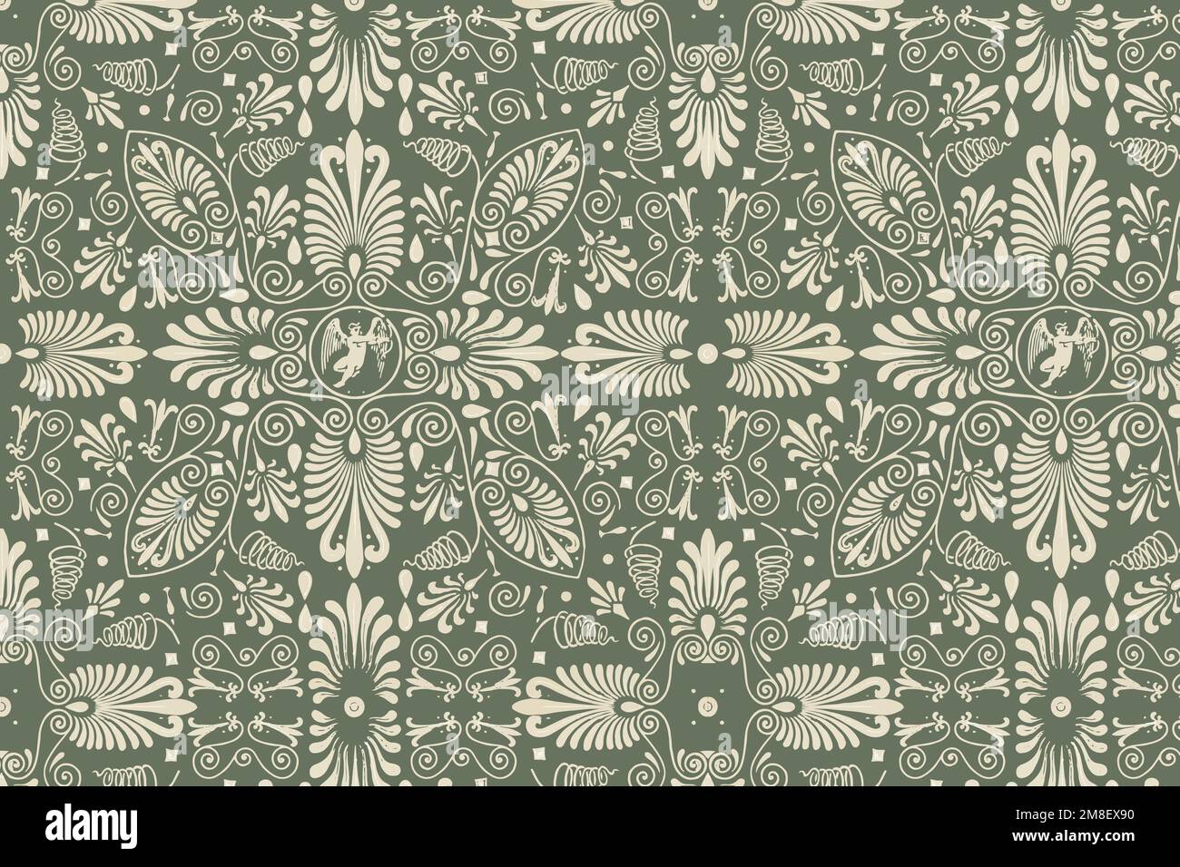 Green Greek key vector seamless pattern background Stock Vector Image ...