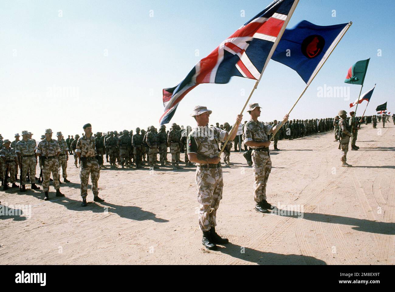 British troops and units from other coalition countries gather for ...