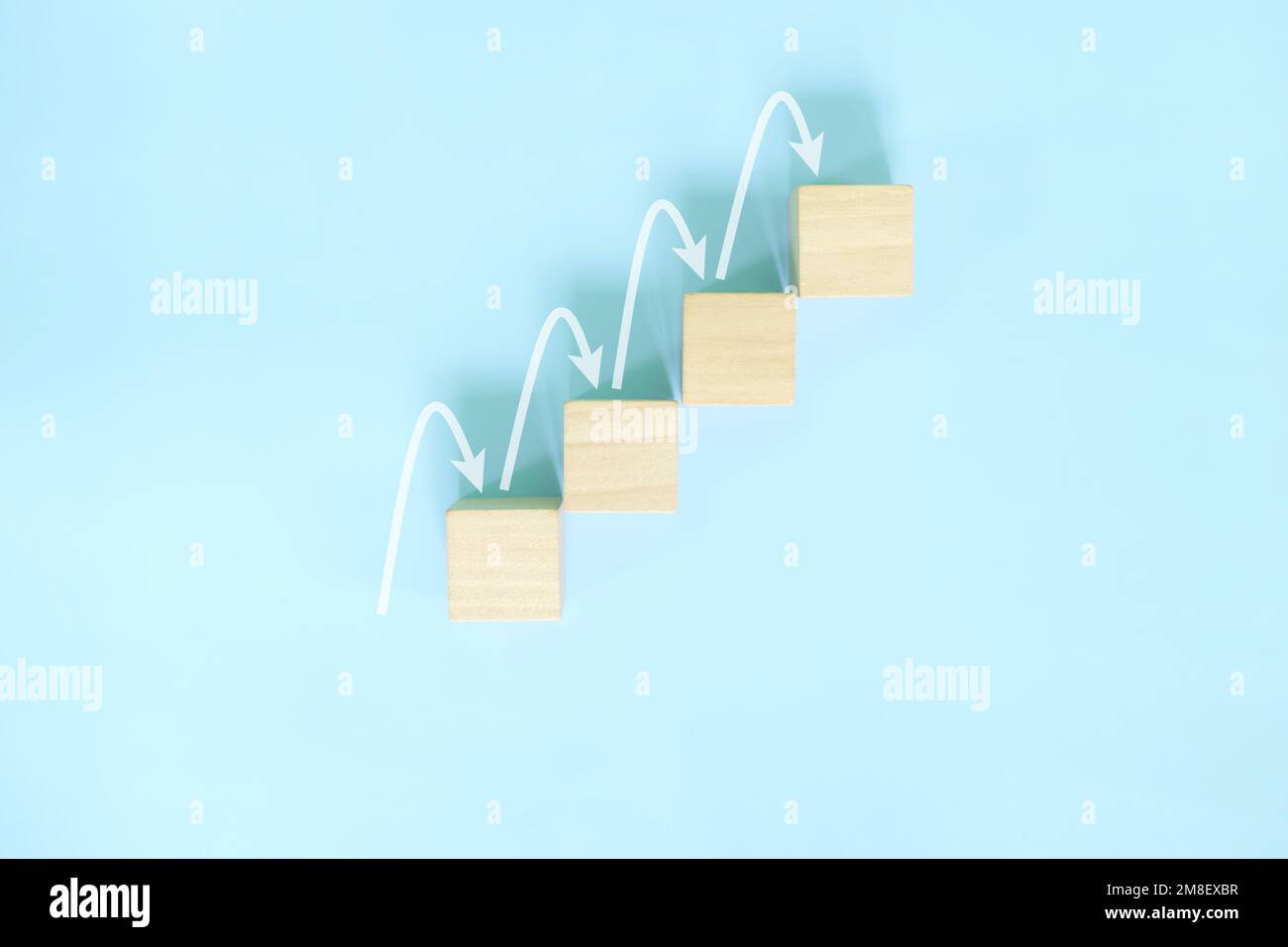 Ladder of success, positive outlook and step by step or gradual growth ...