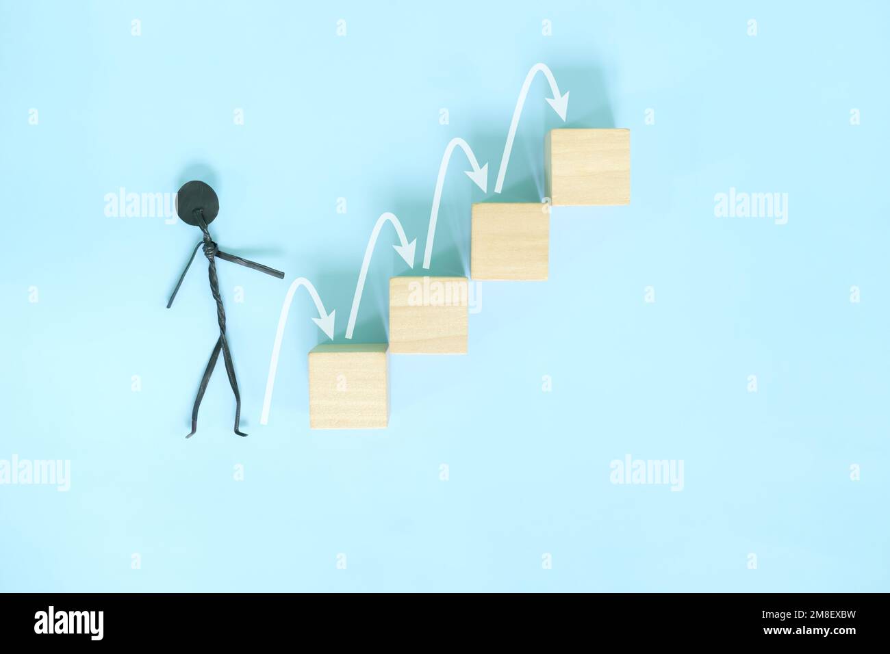 Ladder of success, positive outlook and step by step or gradual growth ...