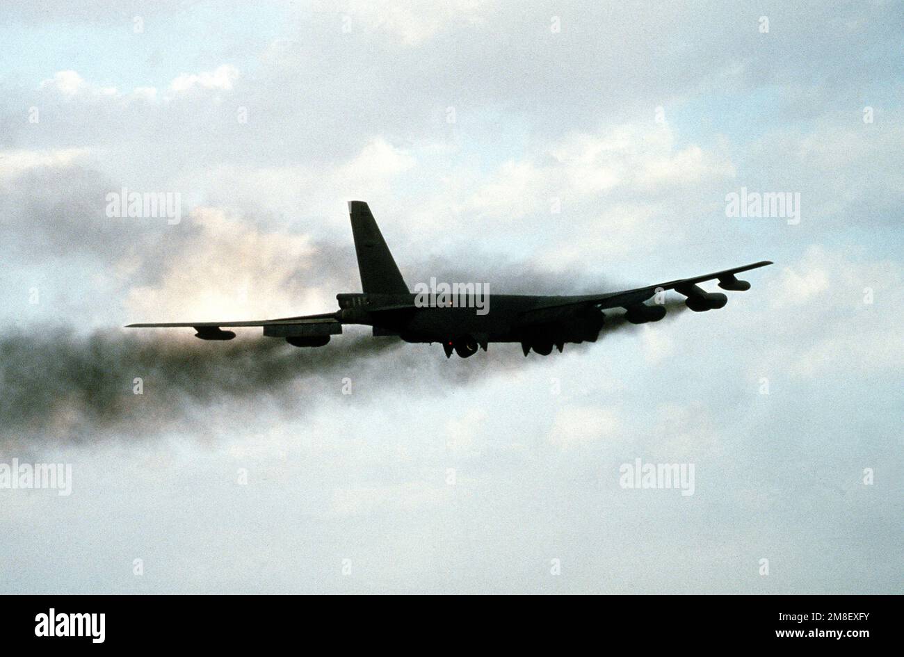 A B-52G Stratofortress bomber aircraft takes off from its deployed ...