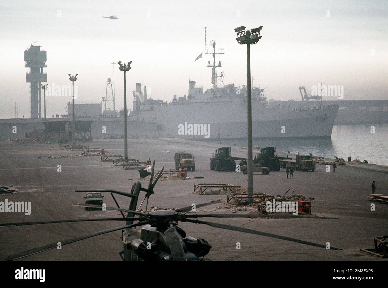 The command ship USS LA SALLE (AGF-3) arrives for a ceremony marking ...