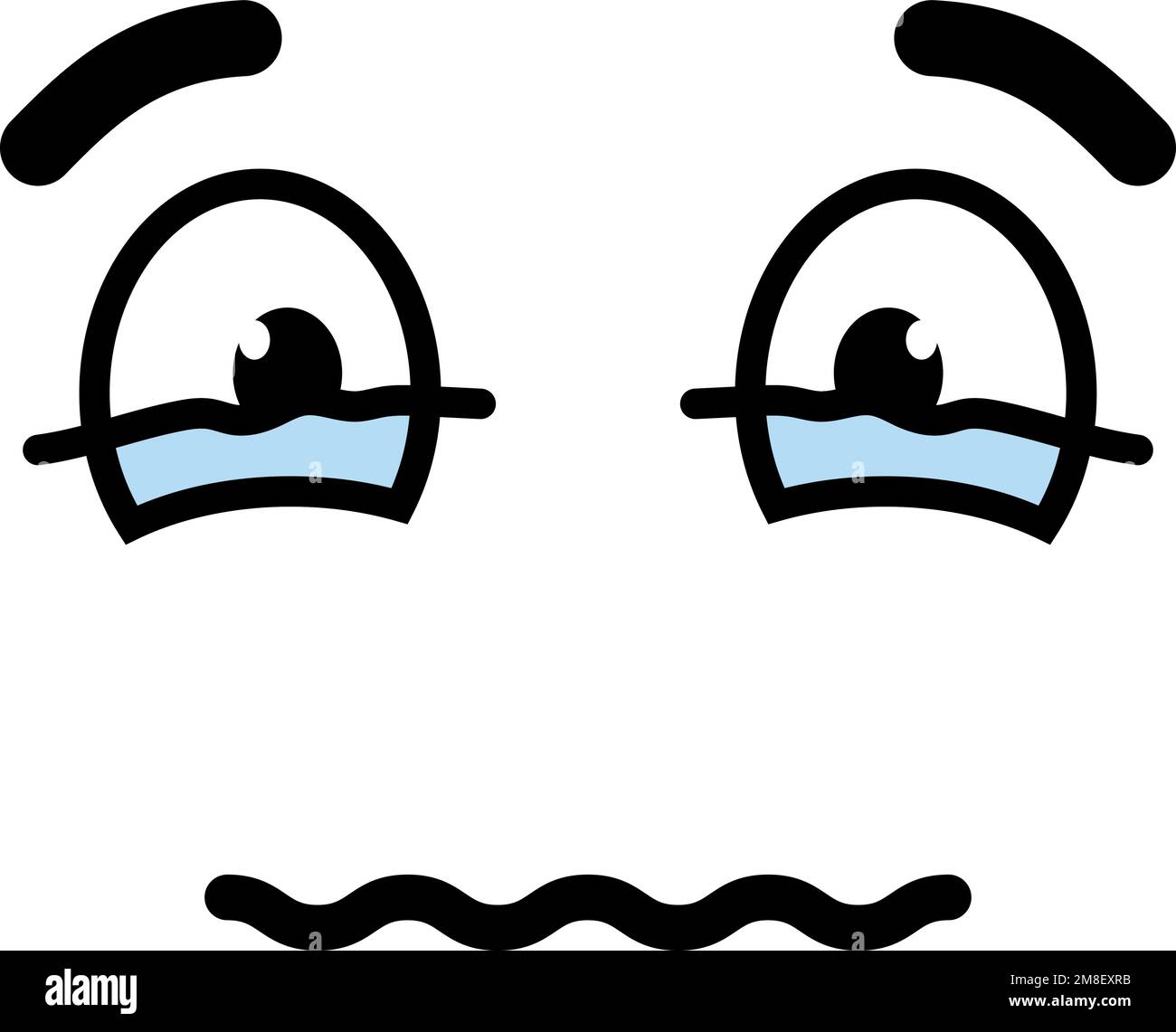 Eyes full of tears comic face. Doodle sad expression Stock Vector Image ...