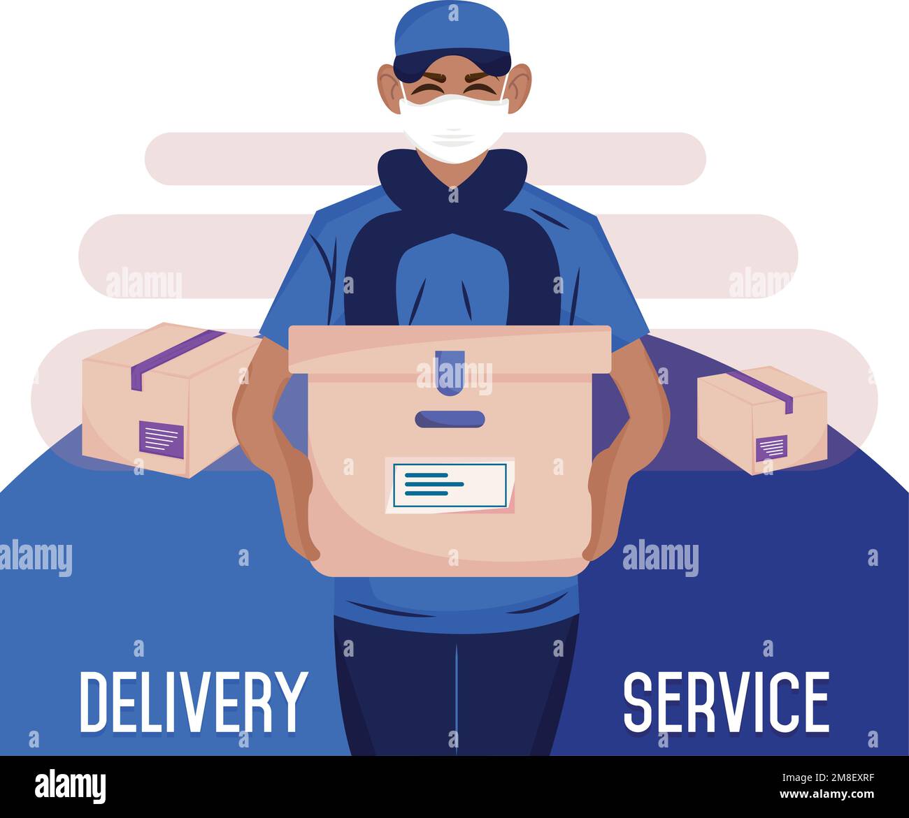 Business man hold box Stock Vector Images - Alamy