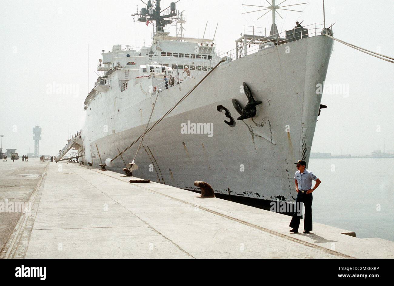 The command ship USS LA SALLE (AGF-3), command center for all mine ...