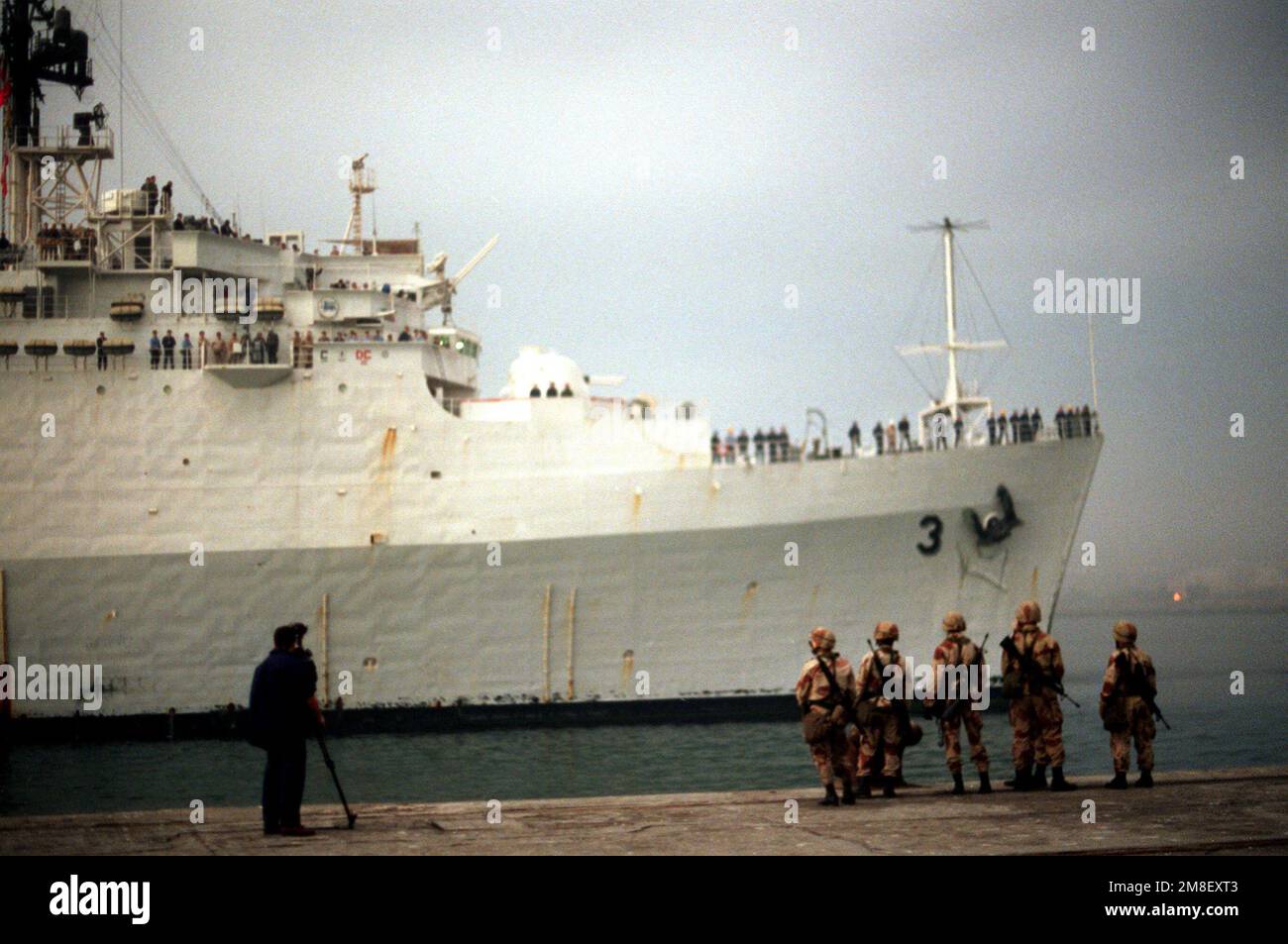 The command ship USS LA SALLE (AGF-3) arrives to take part in a ...