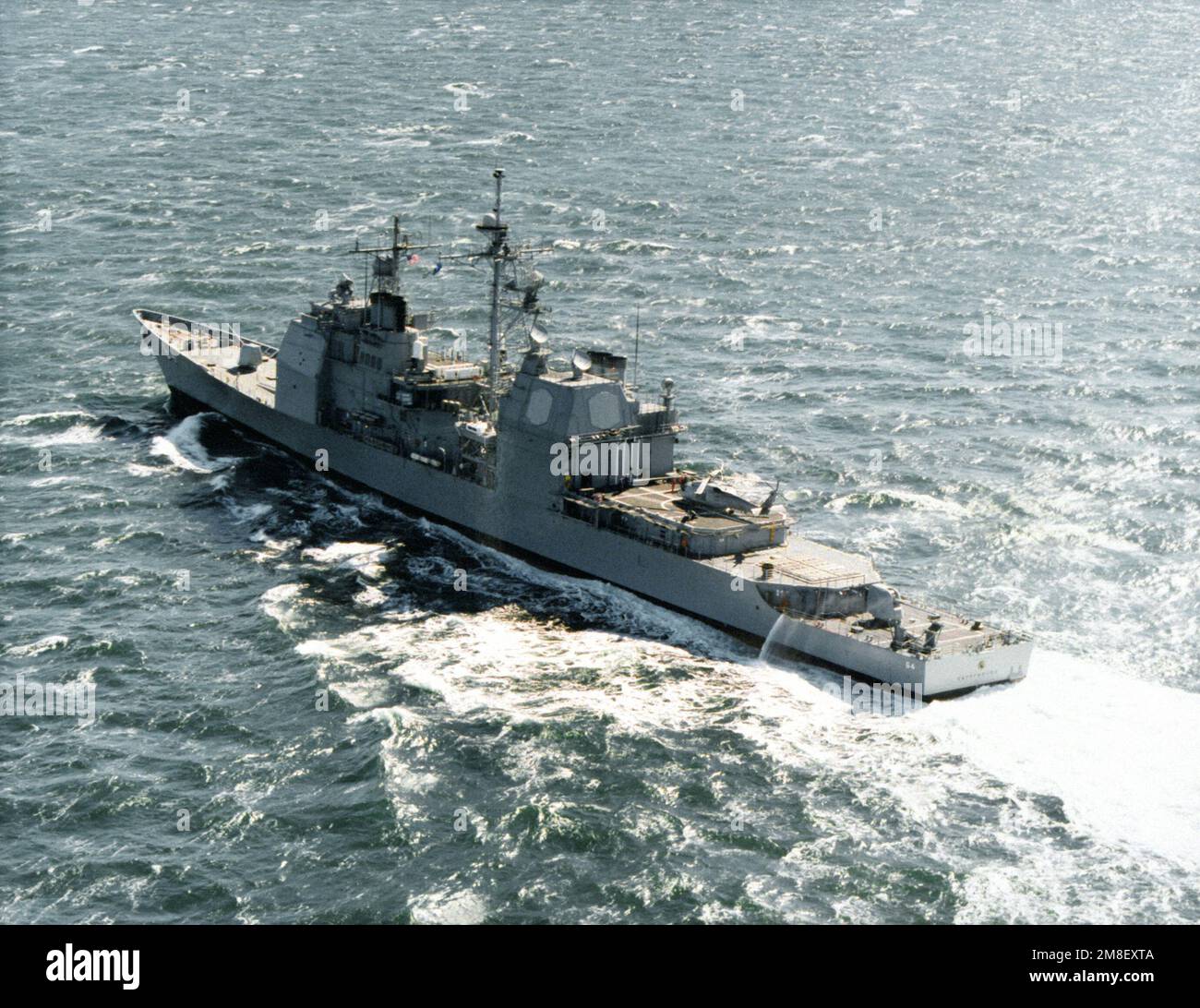 A port quarter view of the guided missile cruiser USS GETTYSBURG (CG-64 ...